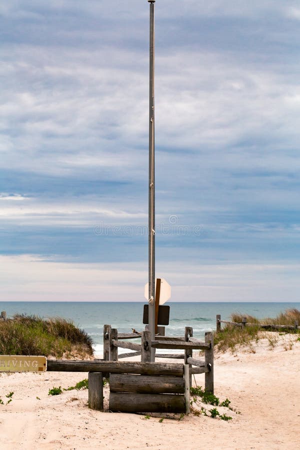 Pole Structure on Sandy Beach Shore Stock Photo - Image of beach ...
