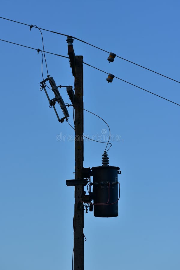 Electric Pole with Wires and Isolators Stock Photo - Image of high ...