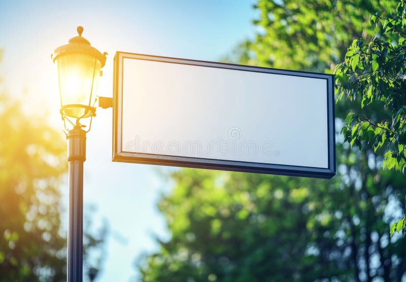 A Pole-suspended, Vertical Rectangular Banner is Presented in an Eye ...