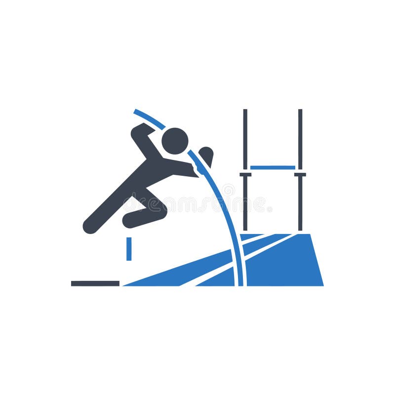 Pole Vault Action Icon stock vector. Illustration of jump - 374473935