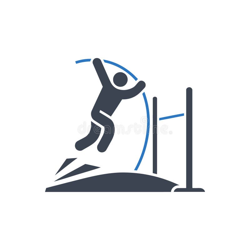 Pole Vault Action Icon stock vector. Illustration of action - 374473644