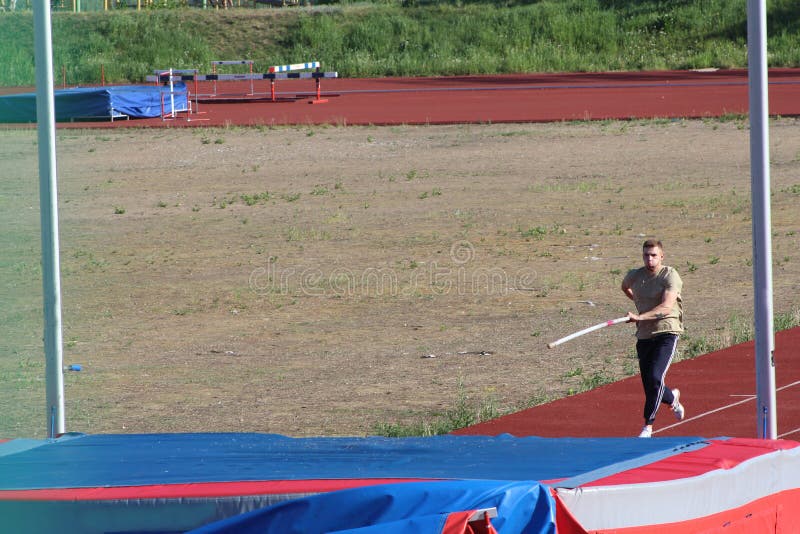 Pole-vaulter training editorial photo. Image of training - 72175636