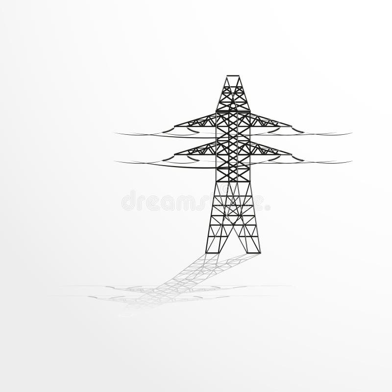 Pole with Wires. Vector Illustration. Stock Vector - Illustration of ...