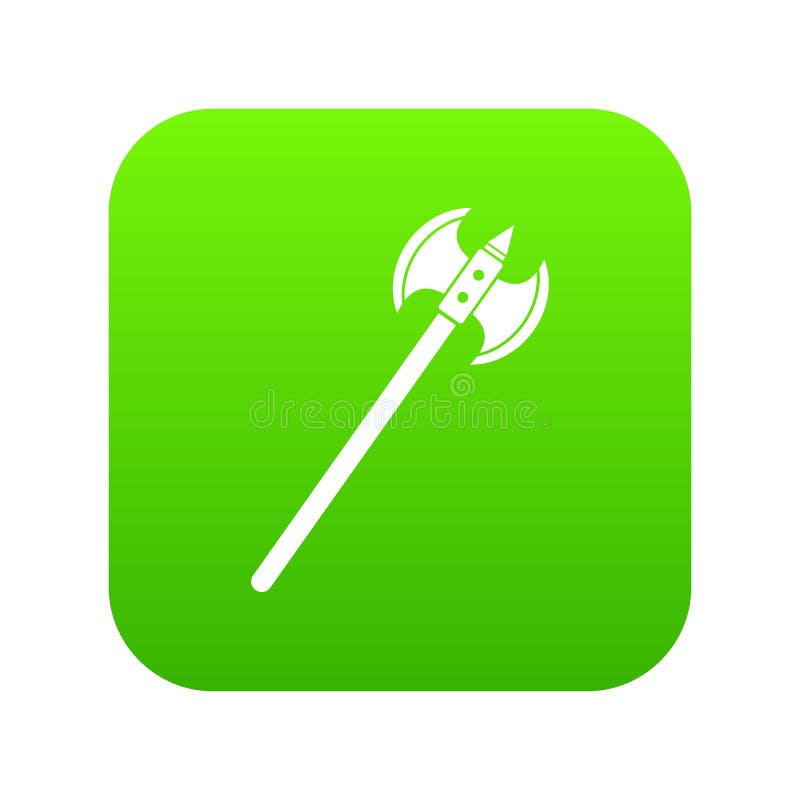 Poleaxe icon digital green stock vector. Illustration of army - 119521520