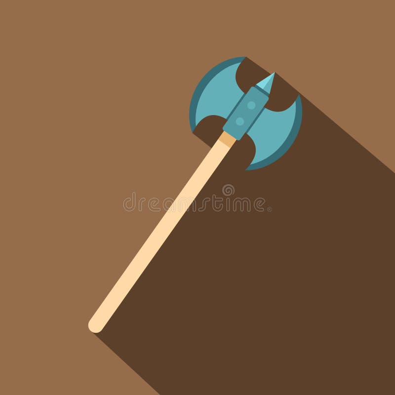 Poleaxe icon, flat style stock vector. Illustration of poleaxe - 85576720