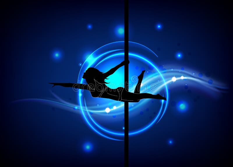 Poledance background stock illustration. Illustration of beautiful ...