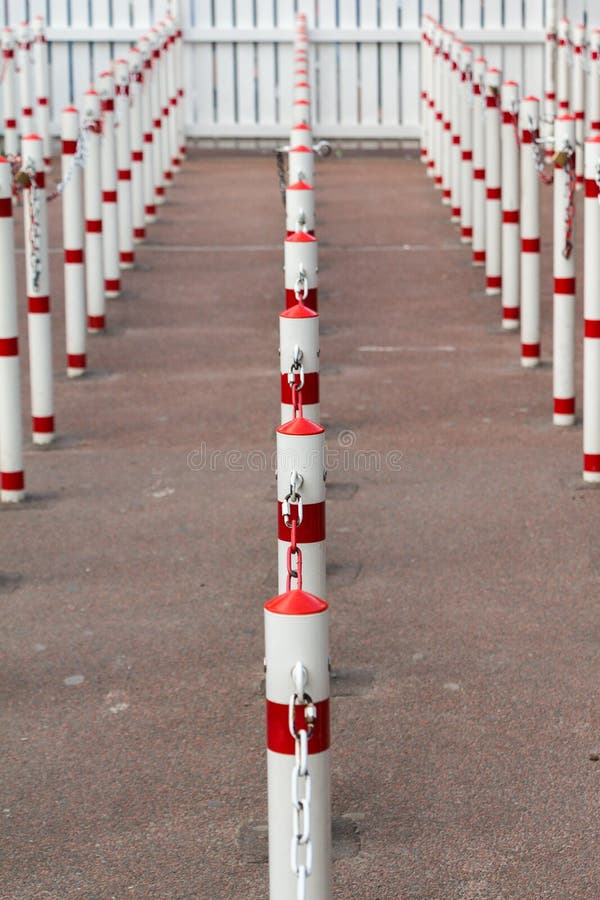 Poles Illustrating Waiting Line Stock Photo - Image of waiting, texture ...