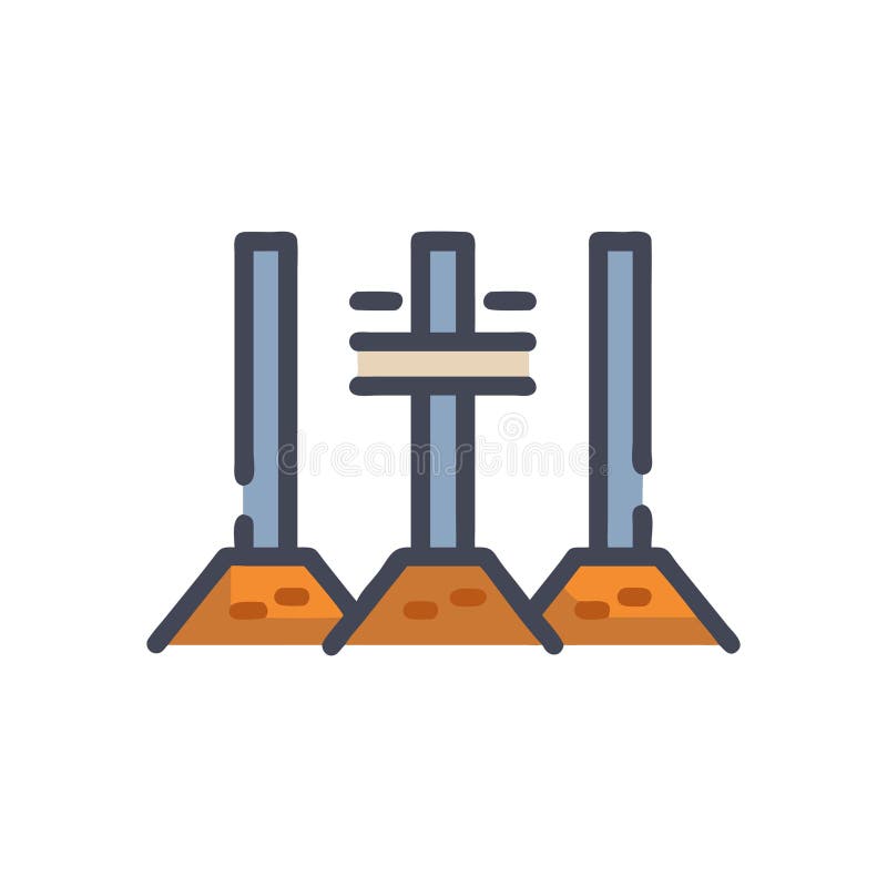 Poles and Piles Icon for Foundation Work Stock Illustration ...