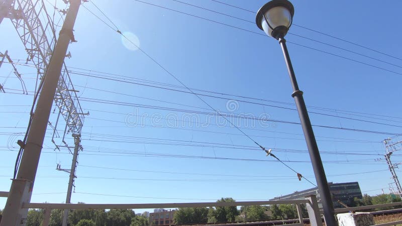 Electrical Wire on the Railway Stock Footage - Video of pole, railway ...