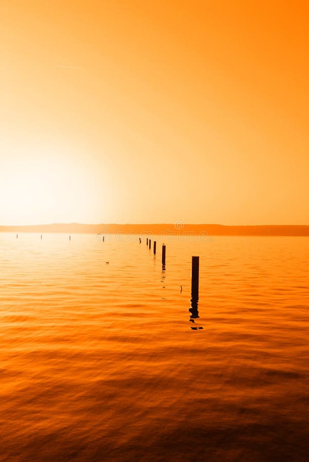 Poles of Protection in the Sea Stock Photo - Image of pole, spring ...