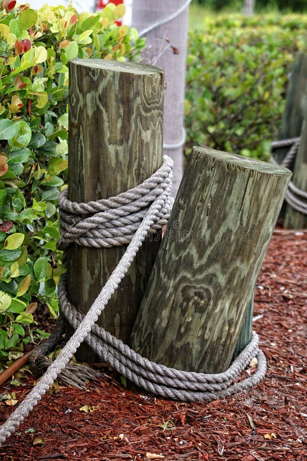 Poles with rope stock photo. Image of chips, wood, rope - 11039530