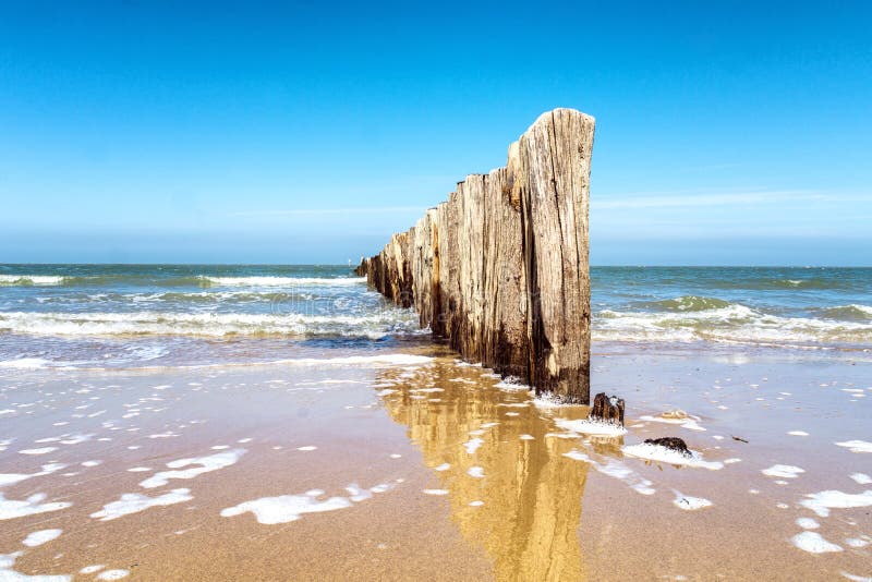 Cadzand Beach, North Sea, Netherlands Stock Photo - Image of evening ...