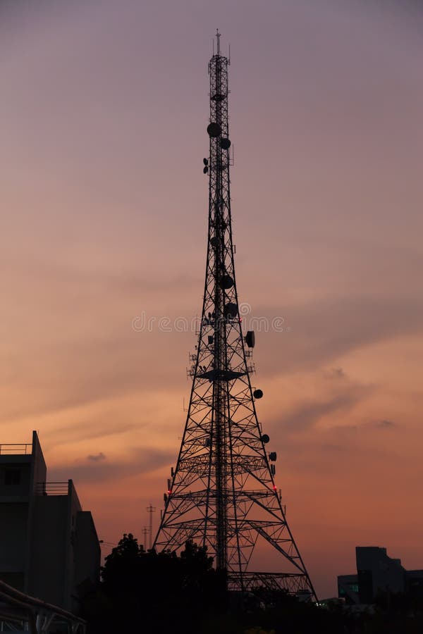 PoleTower in sunset stock image. Image of plate, sunset - 89757735