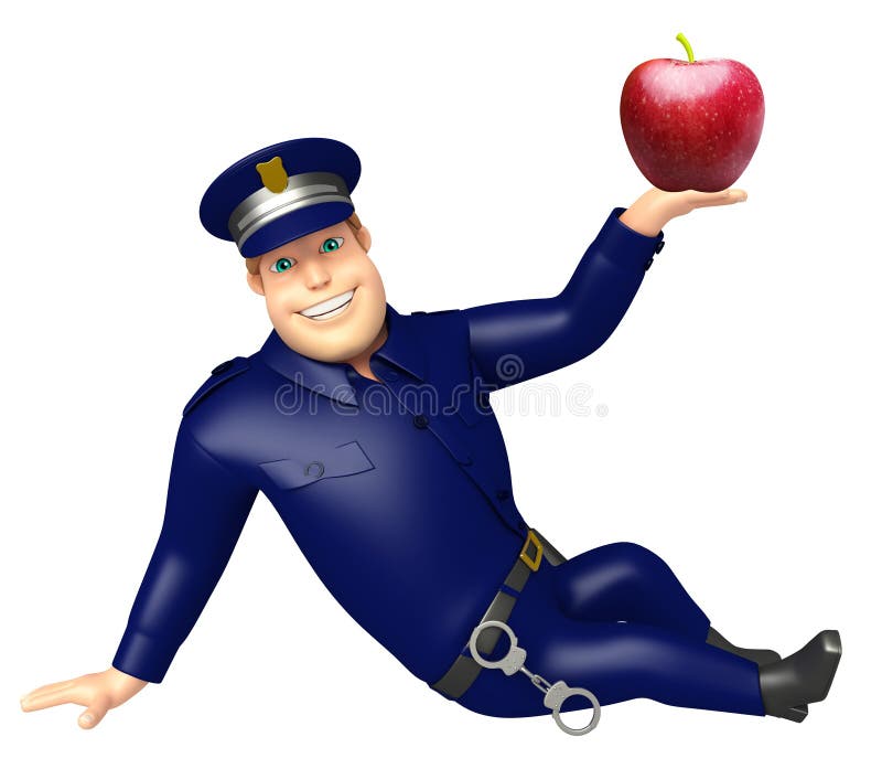 Police with Apple stock illustration. Illustration of arms - 77535780