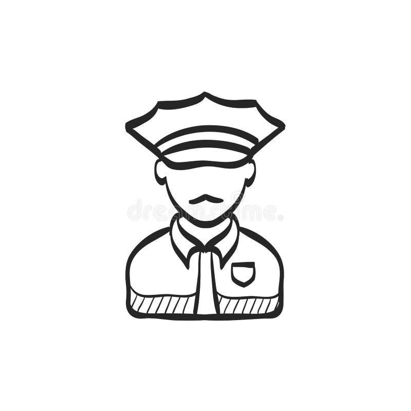 Sketch Icon - Police Avatar Stock Vector - Illustration of black ... Sketch Icon - Police Avatar Stock Vector - Illustration of black ...
