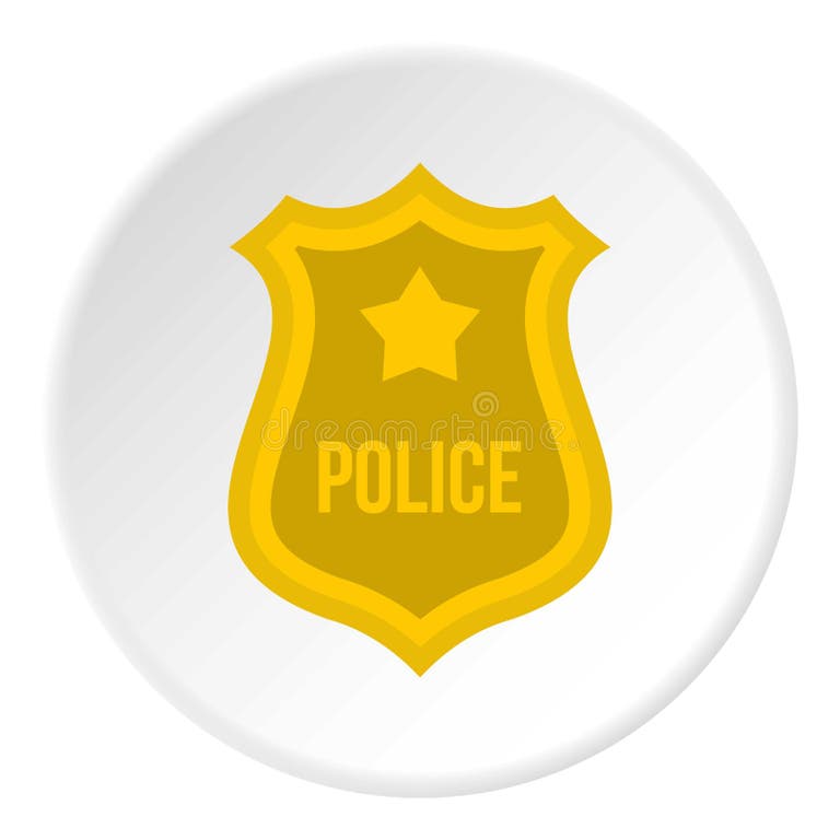 Police badge icon circle stock vector. Illustration of isolated - 95440466