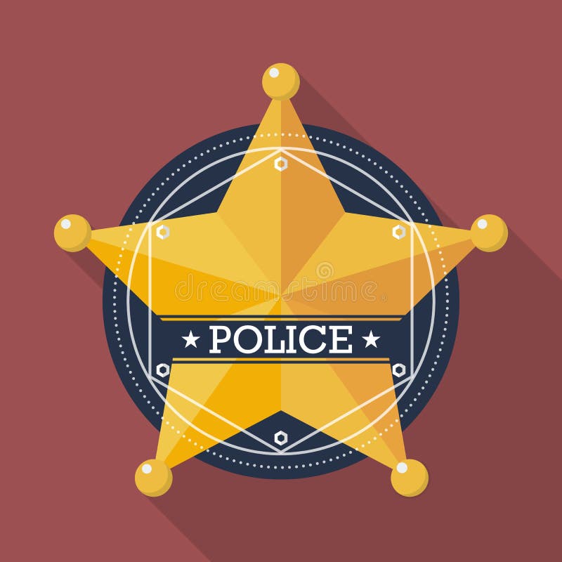 Police badge icon stock vector. Illustration of patrol - 90440020