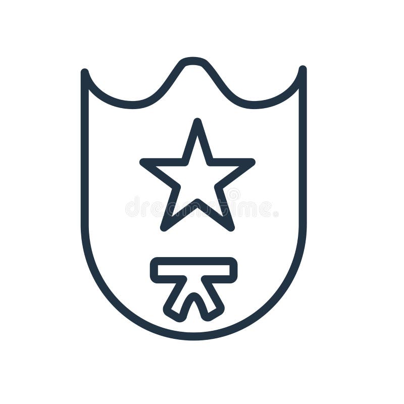 Police Badge Icon Vector Isolated on White Background, Police Ba Stock ...