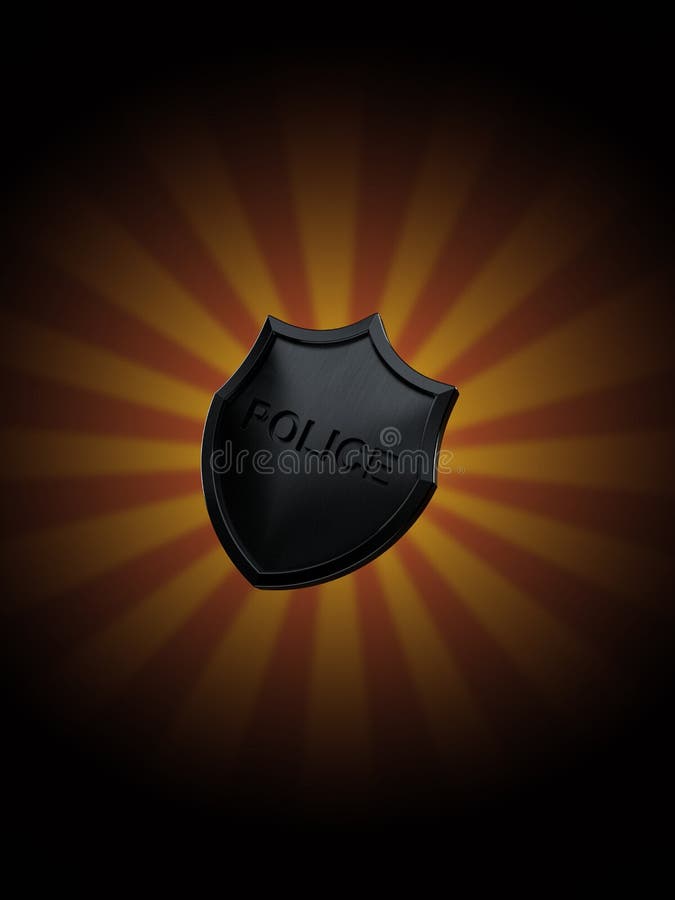 Police Badge on Rays Background Stock Illustration - Illustration of ...