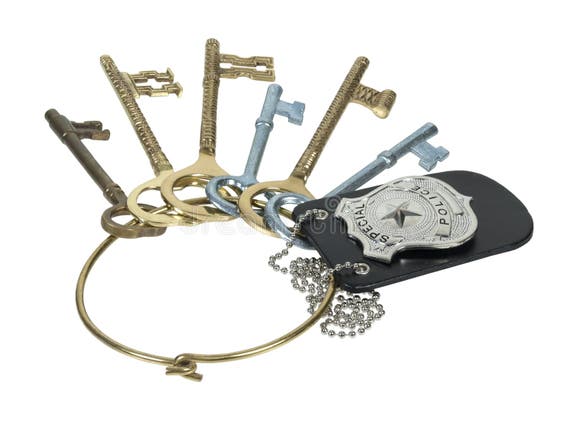 Police Badge on Ring of Keys Stock Photo - Image of keyring, patch ...