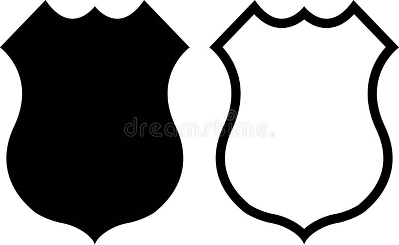 Police Badge Shape stock vector. Illustration of vector - 335327427