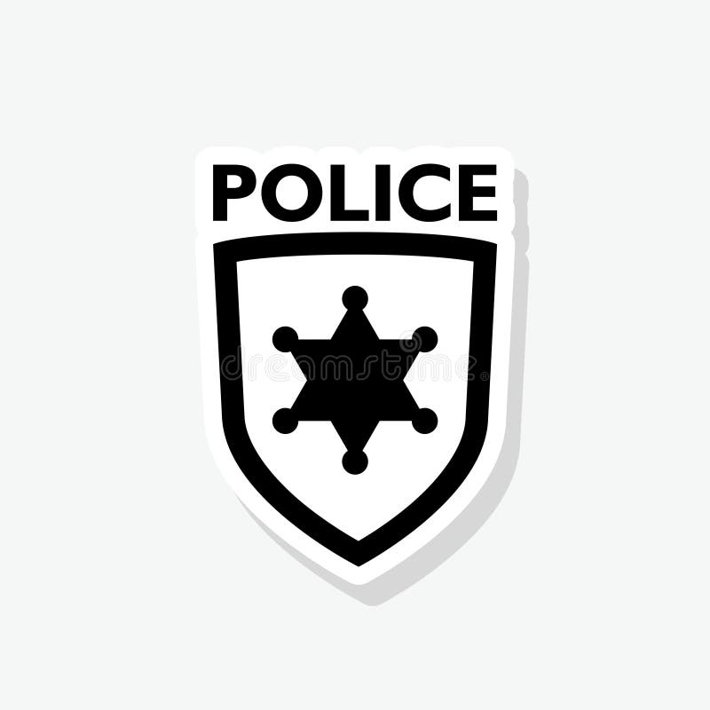 Police Badge Sticker Icon Sign for Mobile Concept and Web Design Stock ...