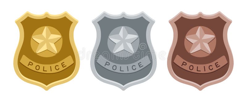 Police badges set stock vector. Illustration of department - 166854236