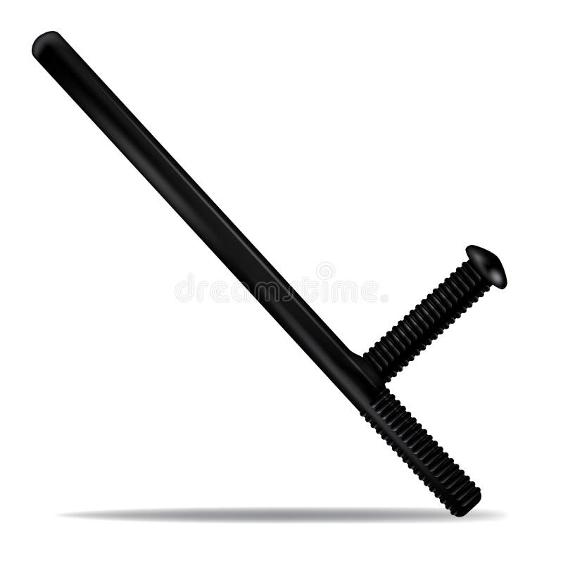 Police Baton Icon in Outline Style Isolated on White Background. Police ...