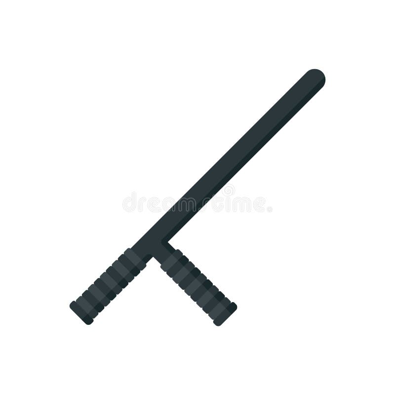 Police Baton Icon, Flat Style Stock Vector - Illustration of nightstick ...
