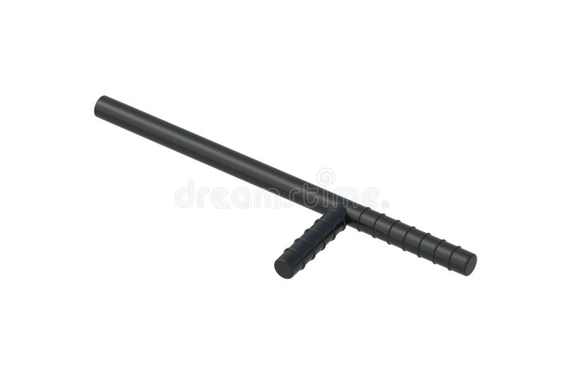 Police Baton Isolated on White Background. Cop Rubber Stick Stock ...