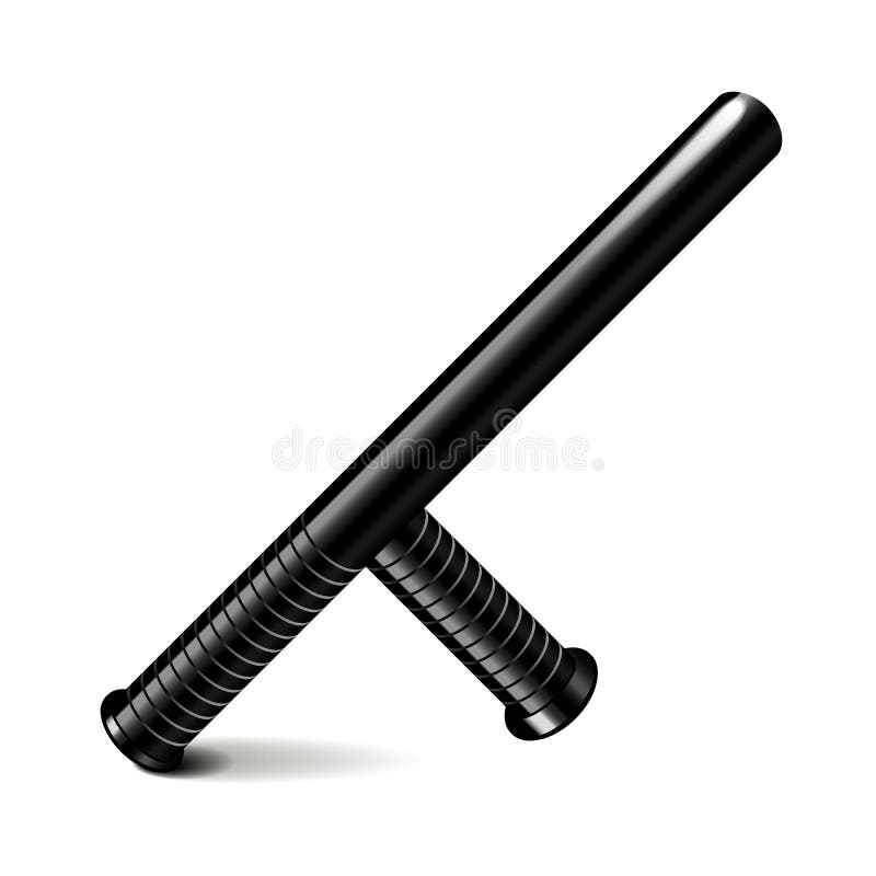 Police Baton Icon in Outline Style Isolated on White Background. Police ...