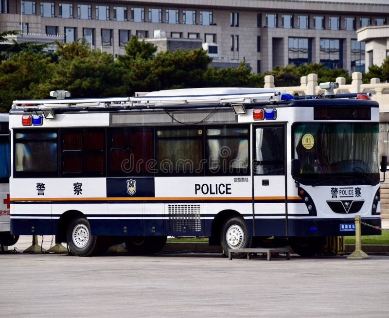 Police Bus in Beijing. Beijing, China. November 6, 2018. Editorial ...