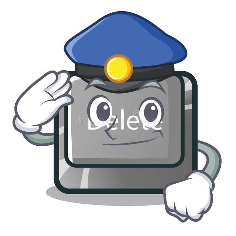 Police Button Delete Isolated with the Character Stock Vector ...