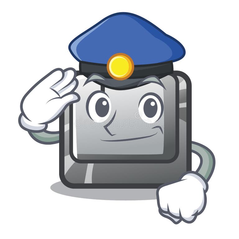Police Button I on a Keyboard Mascot Stock Vector - Illustration of ...