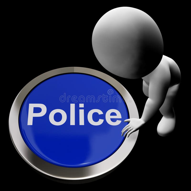 Police Button Shows Law Enforcement Stock Illustration - Illustration ...