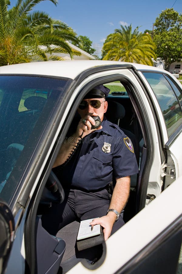 Police - Calling in Tag stock image. Image of driver, mature - 5095375