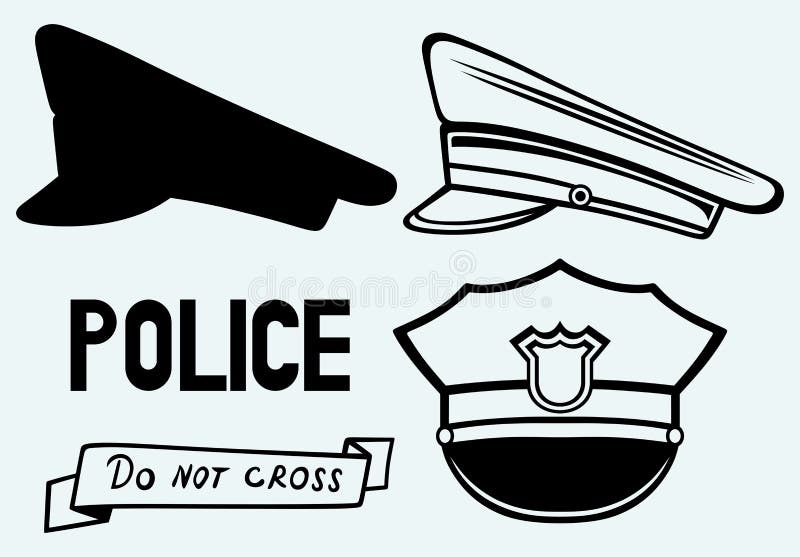 Police cap stock vector. Image of officer, crime, draw - 37859129