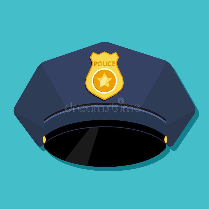 Police Cap, Blue Police Cap with Shadow. Vector Illustration Stock ...