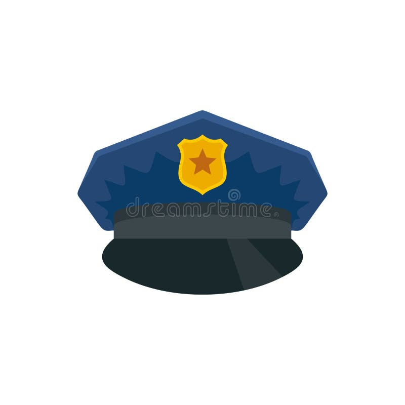 Police Cap Icon, Flat Style Stock Vector - Illustration of flat ...