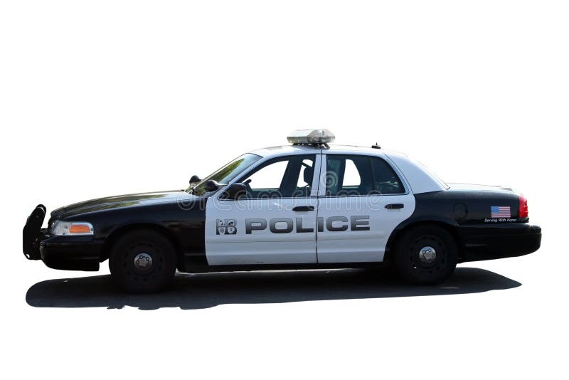 Police car front view. stock photo. Image of headlight - 63843140