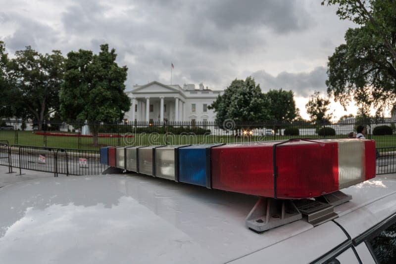 Police Car on Back of White House Building Stock Photo - Image of ...