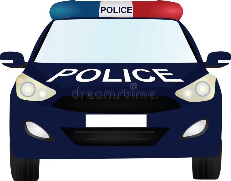 Police car stock vector. Illustration of black, front - 80043360