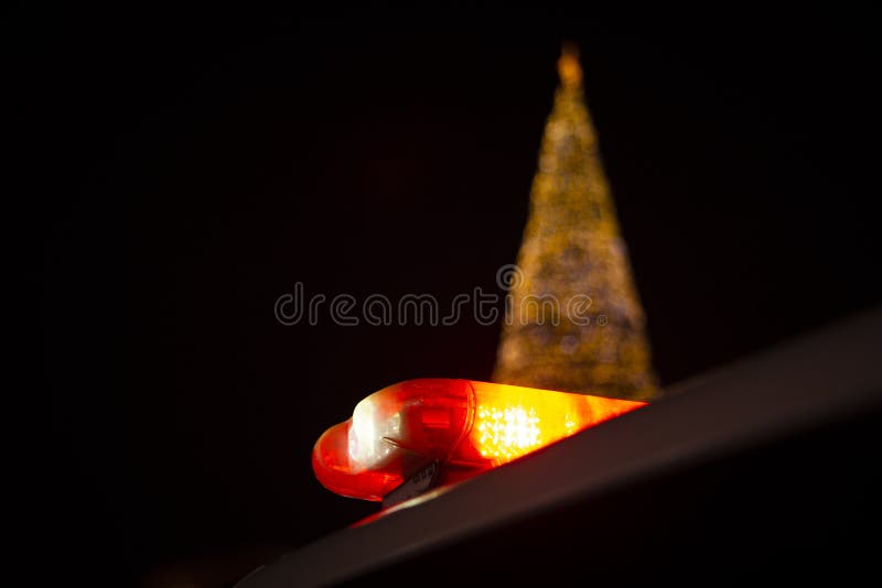 Police Car and Christmas Tree Stock Photo - Image of motion, decor ...