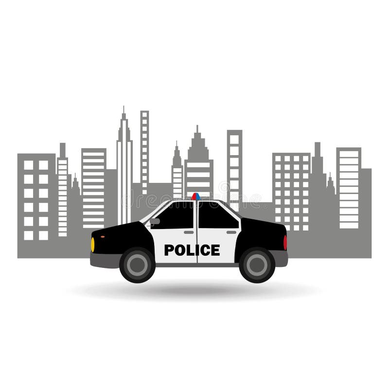 Police Car City Background Design Stock Vector - Illustration of ...