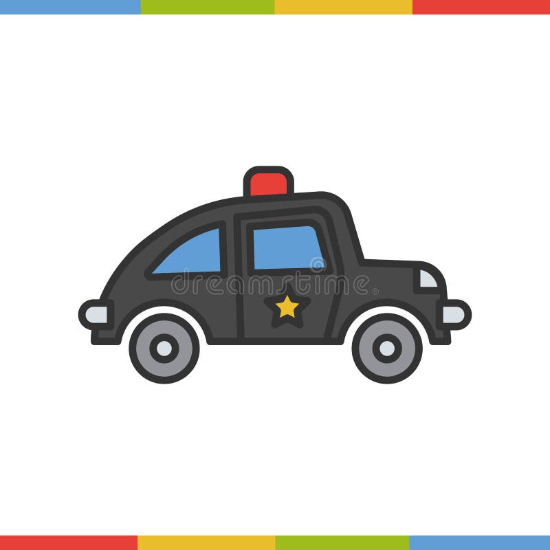 Police Car Color Icon Grey Red Stock Illustrations – 21 Police Car ...