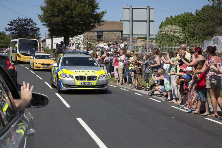 Police car convoy editorial photography. Image of cvalleys - 28077782