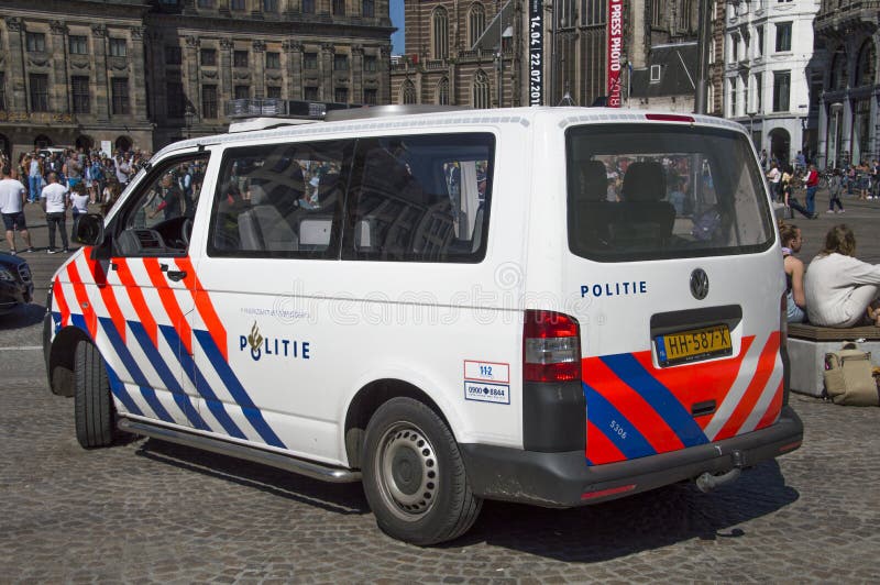 Police Car at the Dam Square at Amsterdam the Netherlands Editorial ...