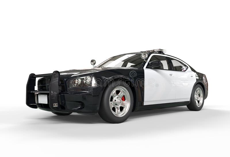 Police Car without Decals - Front Angle View Stock Image - Image of ...