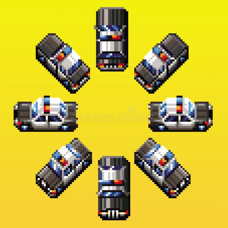 Police in pixel art stock illustration. Illustration of crime - 135628179