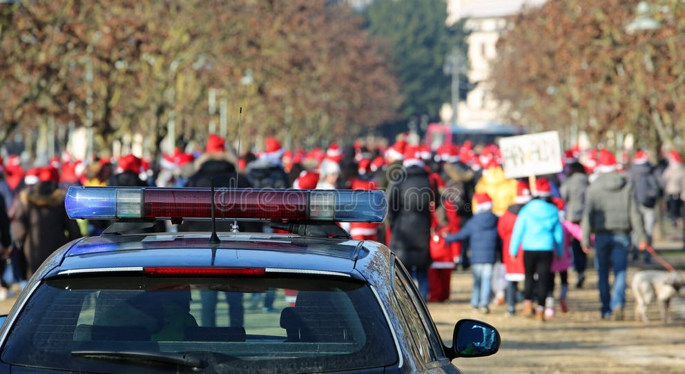 Police Car Escorting the Protesters Editorial Stock Photo - Image of ...